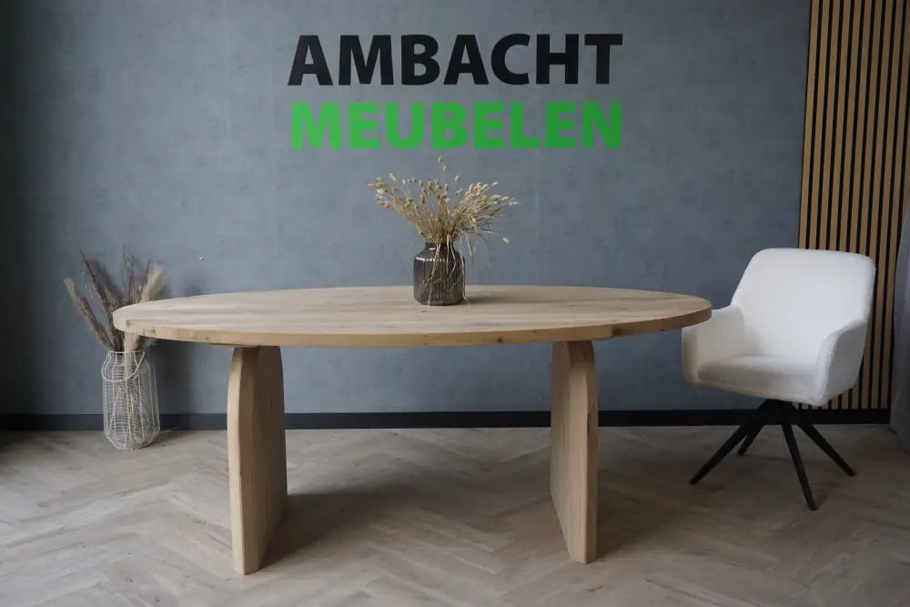 Ovale Eiken Tafel Matrix 10x3 cm | Ook te gebruiken als vergadertafel