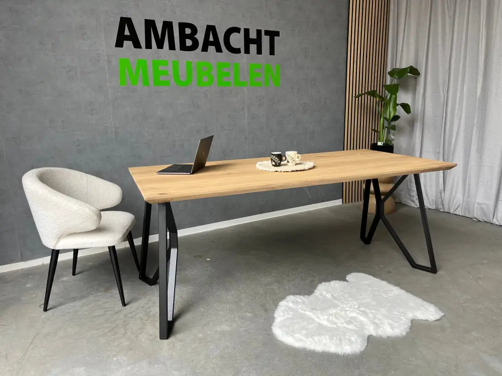 Eiken Tafel Recht Verjongd tot 400 cm lang